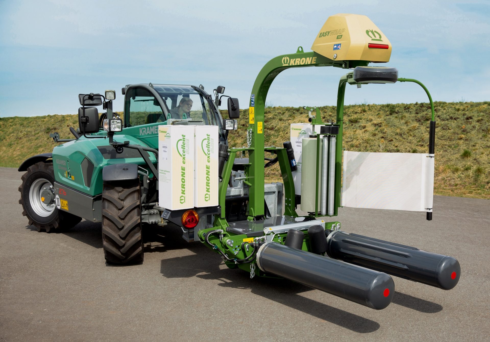 Krone EasyWrap round bale wrapper - Profi