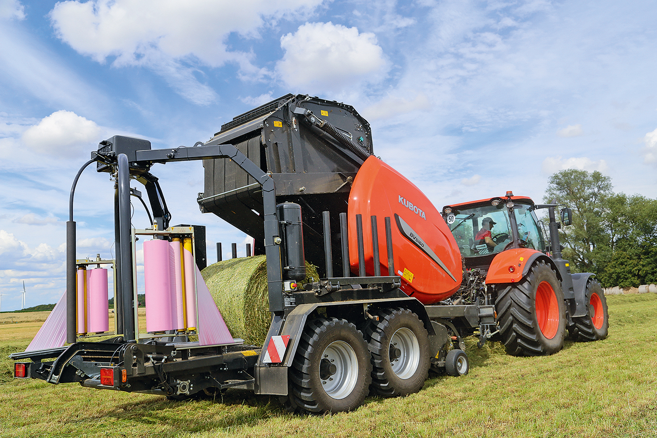 Kubota BV5160 Plus FlexiWrap baler wrapper: Extra baler beef - Profi